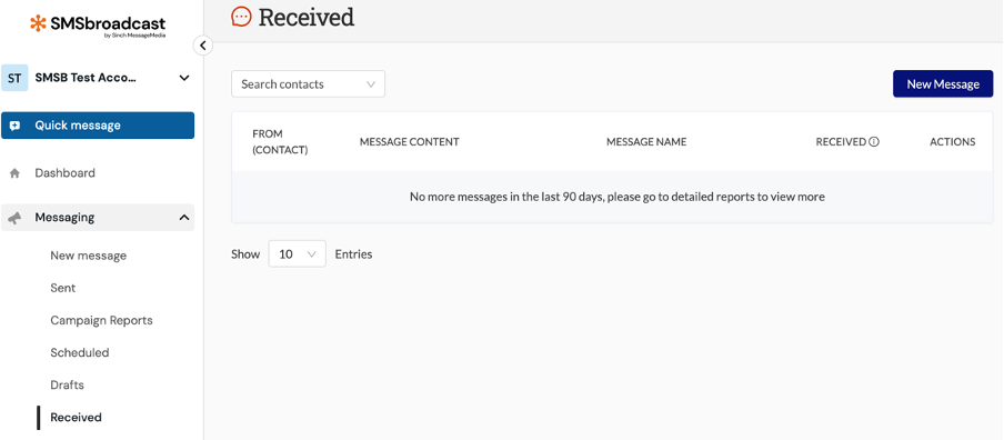 Reporting on Inbound Messages – SMS Broadcast
