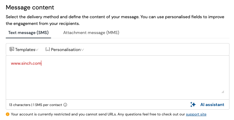 Account Verification – SMS Broadcast